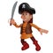 3D Cartoon Handsome Pirate with Anger Stock Illustration - Illustration ...