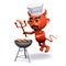 3d Devil has a barbecue stock illustration. Illustration of wicked ...