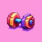 Pixel Art Dumbbell with Vibrant Colors by Pixelplantmaster Stock ...