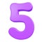 3d Render, Purple Number 5 on White Background Stock Illustration ...