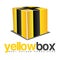 3D Yellow Box Black Stripes Logo Stock Illustration - Illustration of ...