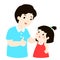 Dad Admire His Daughter Character Cartoon Stock Vector - Illustration ...