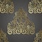 Damask Seamless Pattern. 3D Element with Shadow and Highlight Stock ...