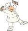 Dancing chef stock illustration. Illustration of comic, dancing - 88656