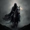Dark raider riding a horse stock illustration. Illustration of raider ...