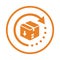 Delivery Return Icon. Orange Vector Design Stock Illustration ...