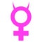 Devil Female Symbol Flat Icon Stock Illustration - Illustration of ...