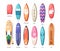 Different Types of Water Boards Set. Long and Short Surfboards and ...