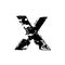 Distorted Letter X Vector. Grunge X Letter of the Alphabet. Trendy ...