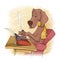 Dog typing stock illustration. Illustration of cigar, witty - 7476151