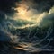Dramatic Tidal Wave with a Touch of Surrealism Stock Image - Image of ...