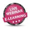 E-Learning Live Webinar Pink Glossy Button - Vector Illustration Stock ...