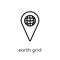 Earth Grid Icon. Trendy Modern Flat Linear Vector Earth Grid Icon on ...