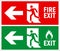Emergency Fire Exit Sign. Evacuation Fire Escape Door Vector Sign ...