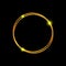 Energy Frame. Magic Light Neon Energy Circle. Glowing Fire Ring Trace ...