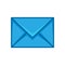 Envelope Card Blue Flat Icon Stock Illustration - Illustration of ...