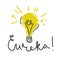 Eureka. Lettering Composition with Light Bulb. Vector Illustration ...