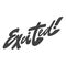 Excited. Hand Drawn Lettering Logo for Social Media Content Stock ...