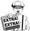 Extra! Extra! stock illustration. Illustration of seller - 11547958