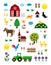 Farm Life Set stock vector. Illustration of apple, animal - 12185809