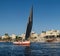 Feluka Sailing on Nile River. Egypt Stock Photo - Image of landscape ...