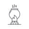 Fire Cooking Icon, Linear Isolated Illustration, Thin Line Vector, Web ...