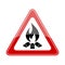 Fire warning triangle sign stock vector. Illustration of heat - 88980617