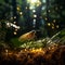 Firefly Illuminating Dark Forest in Macro Shot Stock Photo - Image of ...