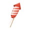 Firework Rocket with Stripes, Rope in Cartoon Style Isolated on White ...