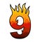 Flames Alphabet Number 9 Nine Stock Illustration - Illustration of ...