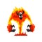Flaming Fire Devil, Demonic Infernal Creature Cartoon Character Vector ...