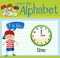 Flashcard Alphabet T is for Time Stock Vector - Illustration of english ...