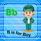 Flashcard Letter B is for Boy Stock Vector - Illustration of curly ...