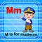 Flashcard Letter M is for Mailman Stock Vector - Illustration of card ...