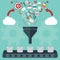 Flat Design Illustration Concepts for Creative Process, Big Data Filter ...