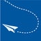 Flying Paper Airplane on Blue Stock Vector - Illustration of casting ...