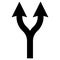 Fork in the Path Icon, Double Arrows Up Bifurcation Arrow Stock ...