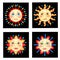 Four Sun Faces stock illustration. Illustration of raster - 15150751