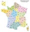 France 2-digit Postcodes Map 2017 Stock Vector - Illustration of region ...