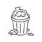 Full Trash Bin Icon in Line Style, Vector Image Stock Vector ...