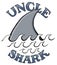 Funny Gray Shark Fin with Uncle Shark Text Stock Vector - Illustration ...