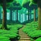 Game Level Design Forest Created Stock Illustration - Illustration of ...