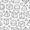 Geometric Shapes Seamless Pattern with Flat Line Icons. Modern Abstract ...