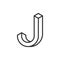 Optical Illusion Letters J Geometric Logo Stock Vector - Illustration ...