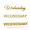 Golden 3D Wednesday Title in Three Font Types - Three Dimensional Day ...
