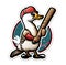 Goose with Baseball Bat Sticker Cute Stock Illustration - Illustration ...