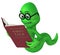Green bookworm stock illustration. Illustration of happy - 40677332