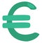 Green euro sign, icon stock vector. Illustration of sign - 260376865