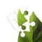 Green leaf jigsaw stock photo. Image of conceptual, leaf - 5126232