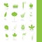 Green Plants Icon Symbol Set Stock Vector - Illustration of modern ...